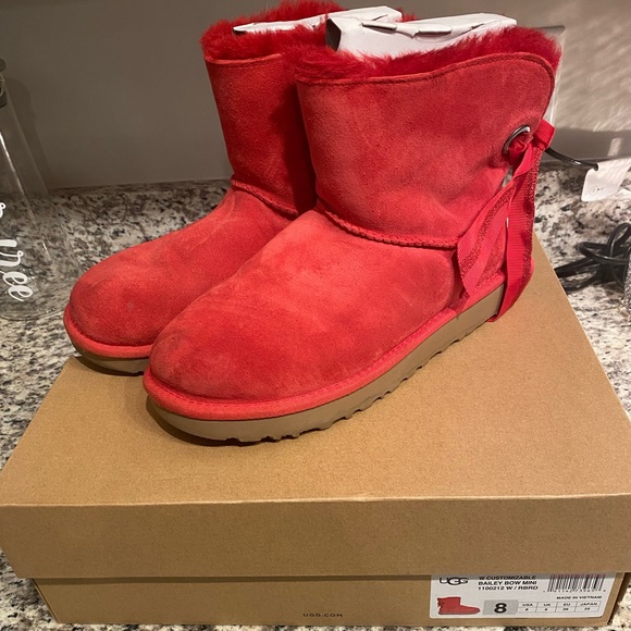 UGG | Shoes | Ugg Bailey Bow Red | Poshmark